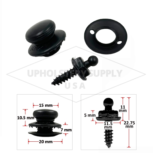 German Black Tenax® Fasteners | Upholstery Supply USA