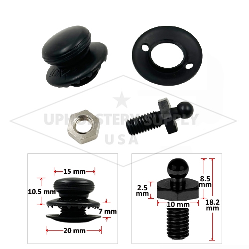 German Black Tenax® Fasteners | Upholstery Supply USA