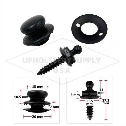 German Black Tenax® Fasteners | Upholstery Supply USA