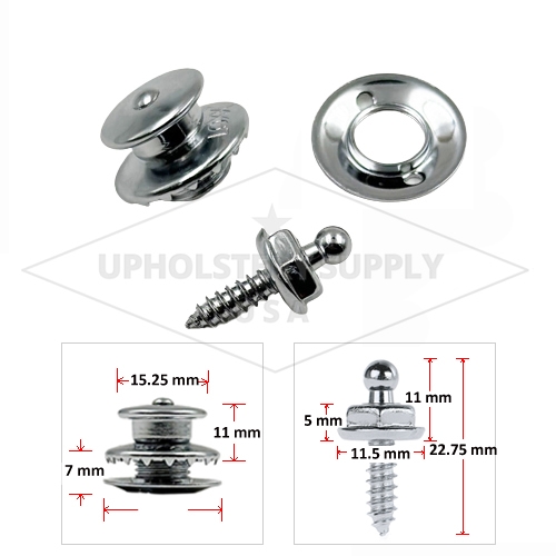 German Chrome Large Head Tenax® Fasteners | Upholstery Supply USA