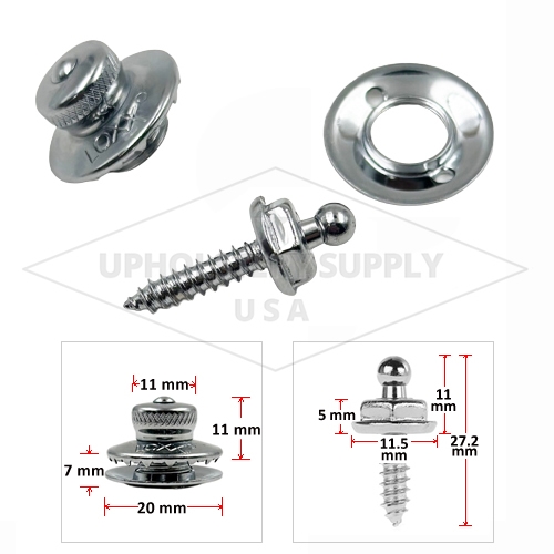 German Chrome Small Head Tenax® Fasteners | Upholstery Supply USA